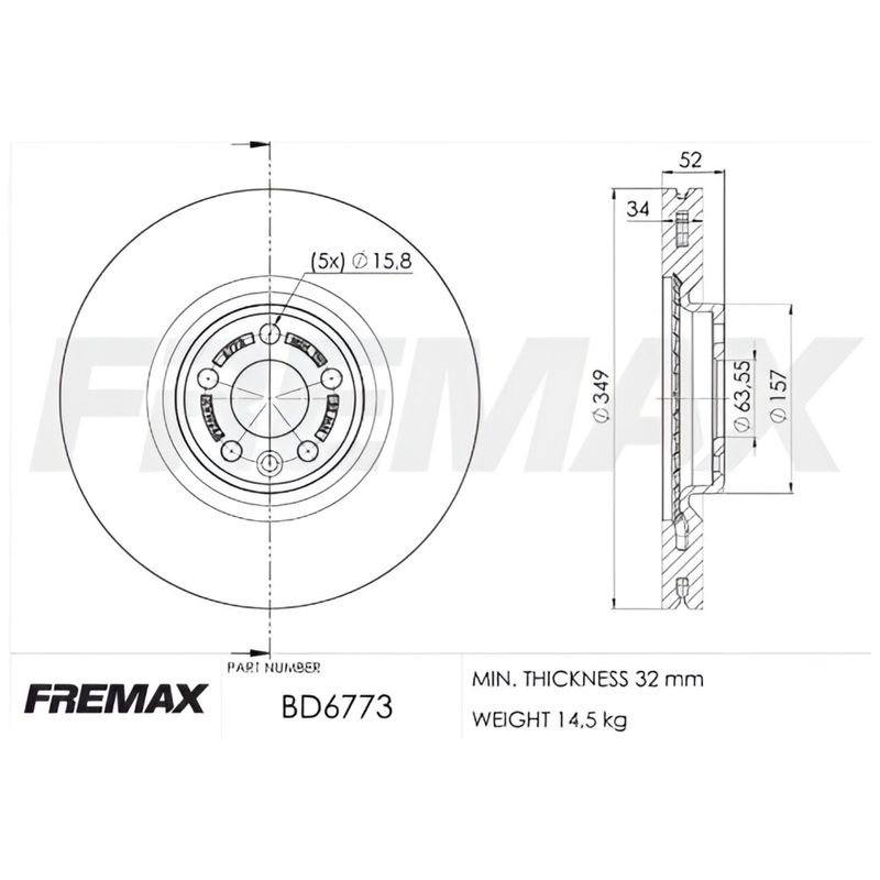 Par Disco Freio Dianteiro Fremax Land Rover Discovery Sport L550 2.0 ...